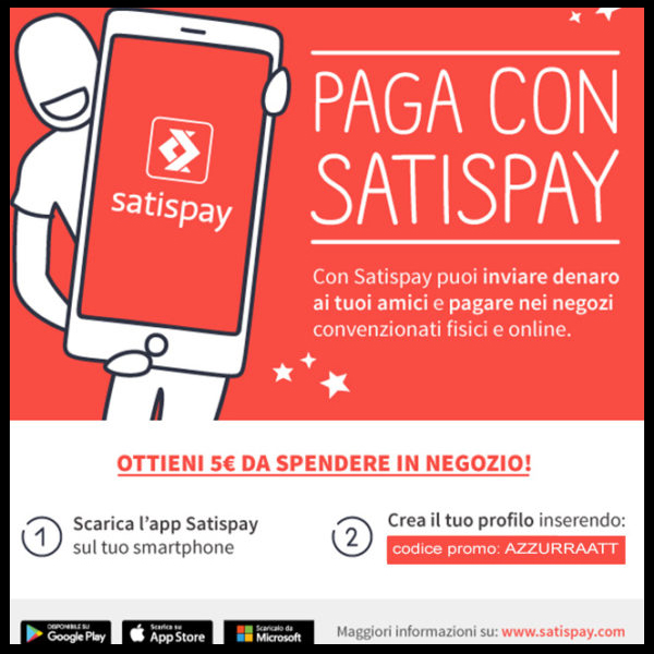 Da oggi effettua i tuoi acquisti Online con Satispay! - Walter Attimonelli Da oggi effettua i tuoi acquisti Online con Satispay! - Walter Attimonelli